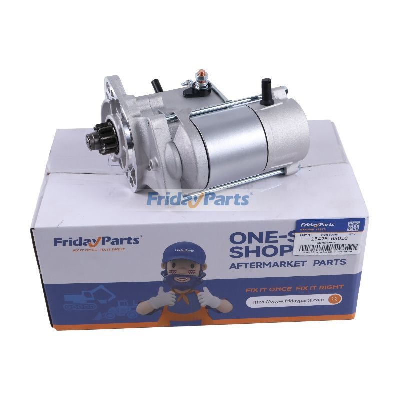 2.0KW 12V 9T Starter Motor 15425-63010 for Kubota Excavator KX121 KX161 ...