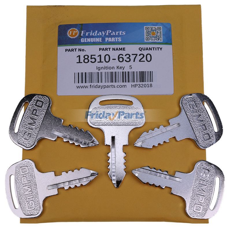 5Pcs Ignition Key 18510-63720 for Kubota Tractor M4900 M5700 M6800 ...