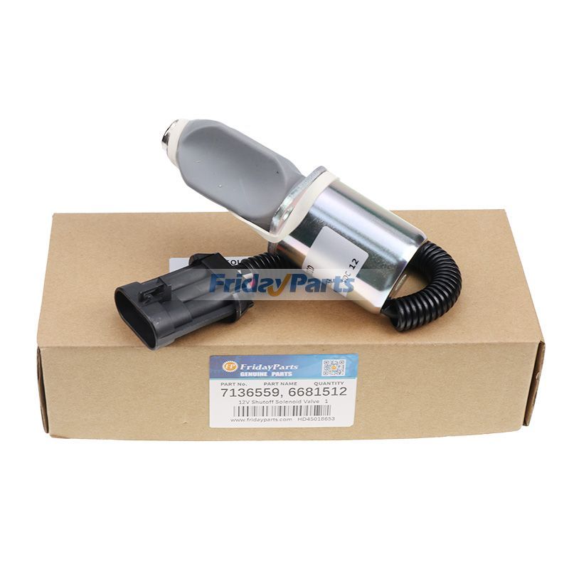 12V Diesel Shutoff Solenoid Valve 7136559 6681512 for Bobcat Loader ...
