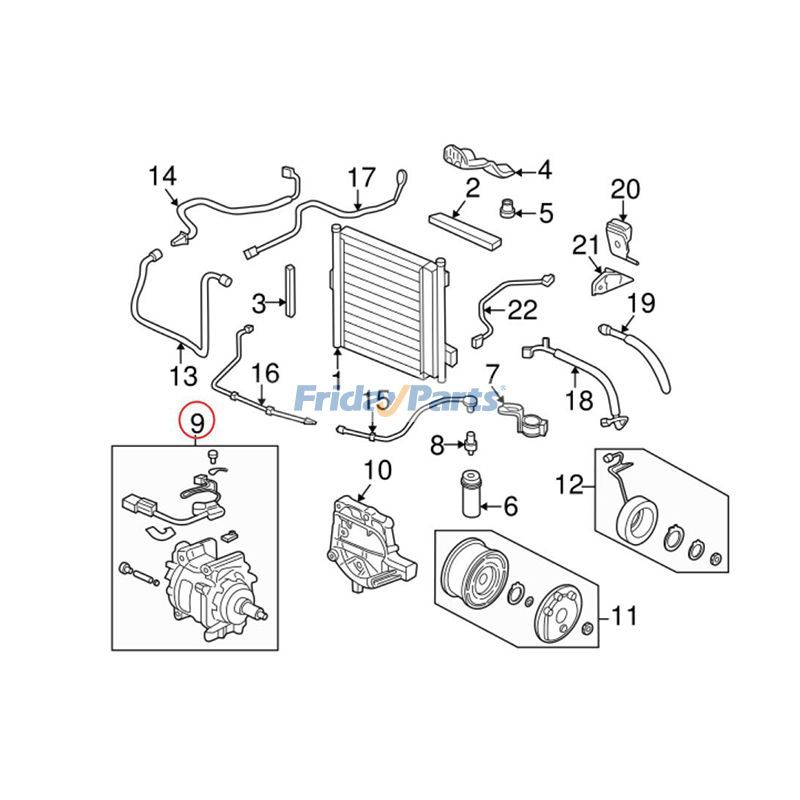 Klimakompressor 38810P2FA01 fur Honda Civic 1.6L 1996 2000