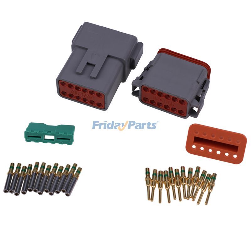 Deutsch DT 12 Pin Connector Kit with 14 AWG Solid Contacts