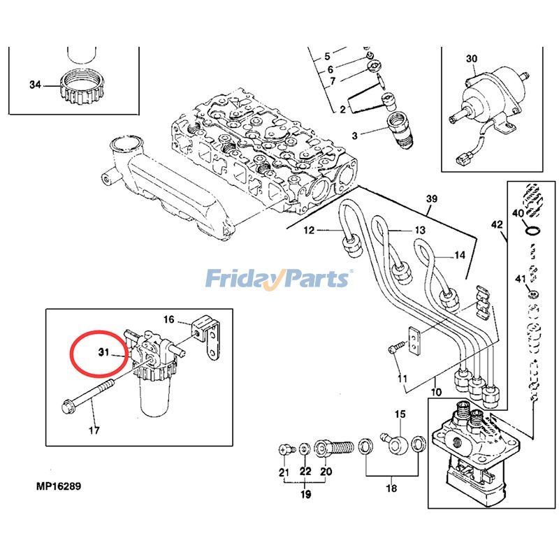Fuel Filter AM875142 for John Deere Mower F915 2243 2653A 2653