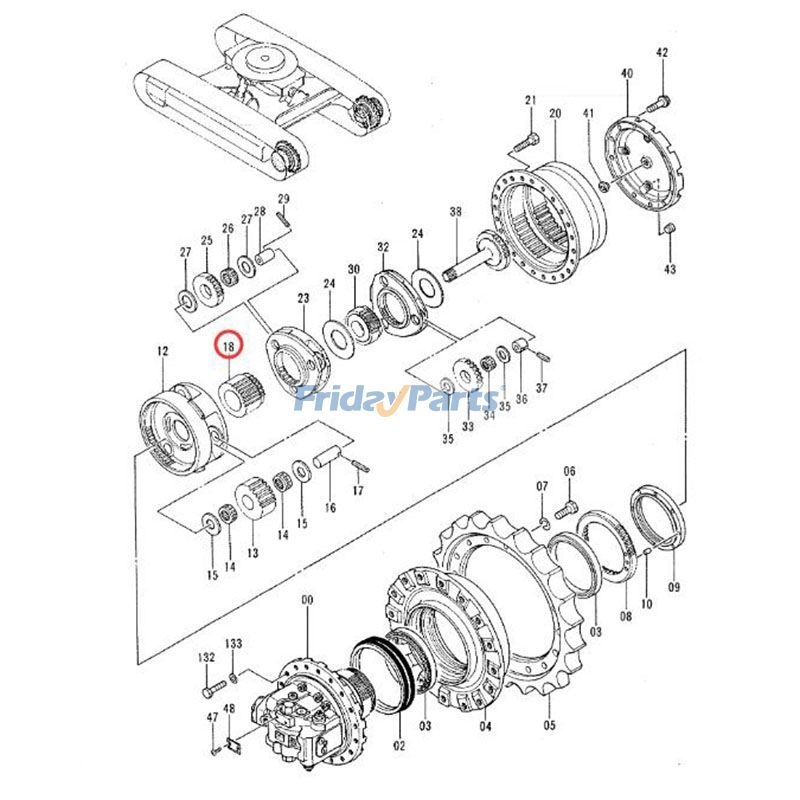 Travel Motor Sun Gear 3063959 for John Deere 200LC Excavator Travel Motor Sun Gear 3063959 for John Deere 200LC Excavator