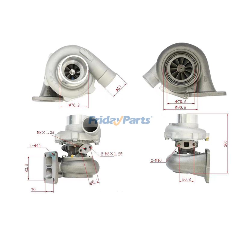 Turbo T04B32 Turbocharger AR70439 for John Deere Crawler Dozer 450 450B ...