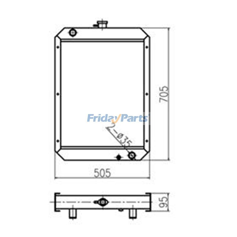 Water Tank Radiator for Hyundai Excavator R60-5